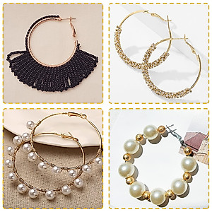 FANMAOUS 60Pcs Hoop Earring Findings Stainless Steel Earrings Beading Round Earrings Hypoallergenic Hoop Earrings Open Beading Hoop for Jewelry Making DIY Crafts Art Creation Girl