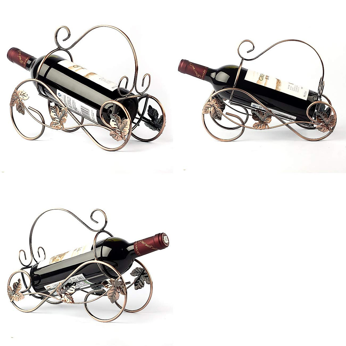 Muellery Decorative Wine Bottle Holder Single Bottle Tabletop Countertop Centerpiece Décor Carriage Design TPKZ37724