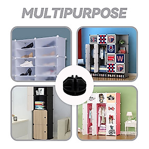 Bonsicoky 16 Pcs Black Plastic Connector, Wire Grid Cube Connector for Modular Closet Storage Organizer and DIY Wire Cube Storage Unit