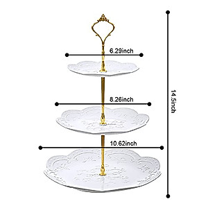 ShellKingdom 2 Pack Cupcake Stand, 3 Tier Serving Tray Cupcake Dessert Candy Fruit Display Holder for Wedding, Christmas, Baby Shower Birthday Tea Party (Round)