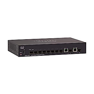 Cisco SG350-10SFP Managed with 10 ports of Gigabit Ethernet (GbE) Ports with 8 SFP slots plus 2 Gigabit Ethernet SFP Combo, Limited Lifetime Protection (SG350-10SFP-K9-NA)