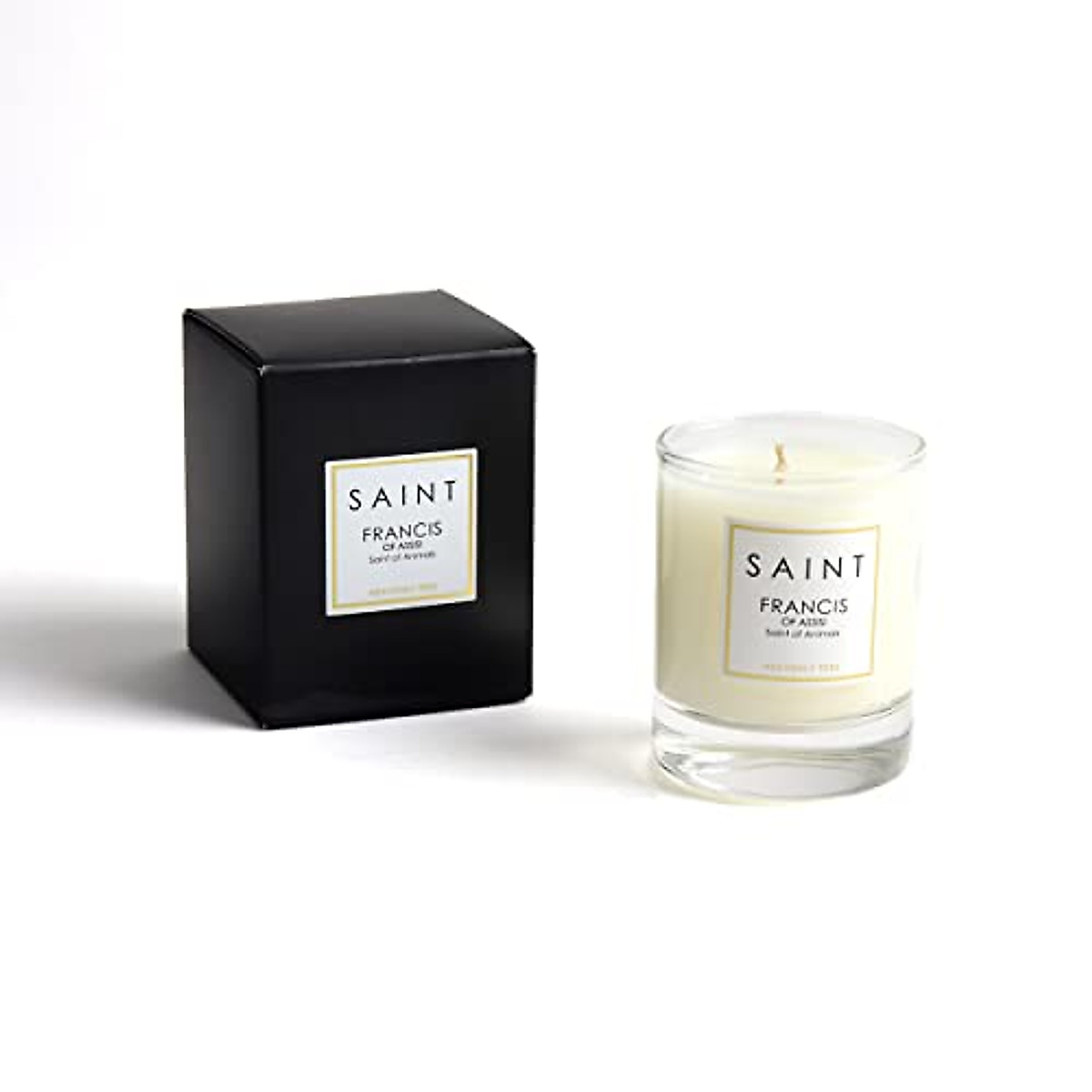 SAINT Francis of Assisi Scented Votive Candle with Prayer, Prayer Coin, and Holy Oil, Saint of Animals, Soy Coconut Aromatherapy Candle with 15 Hour Burn Time