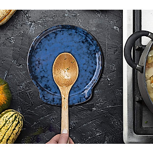 Ceramic Spoon Rest For Stove Top Blue Spoon Rest For Kitchen Counter Blue Kitchen Spoon Rest Spoonrest Cooking Spoon Holder