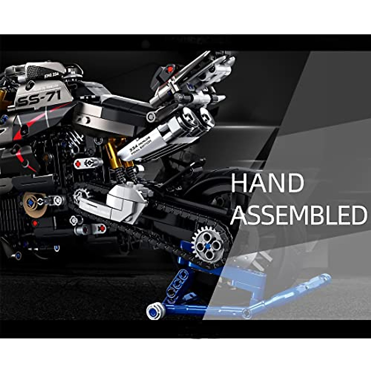 NOSTEA Technics Motorcycle for Suzuki B-King, 1056 pcs, Motorcycle Building Bricks Toy Compatible with Lego