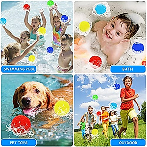 AXRUNZE Reusable Water Balloons 100PCS Soaker Water Balls Kids Outdoor Toys for Pool Water Toys 5 Colors, 1x mesh Bag, Rightness Beach Ball for Children and Young Boys and Girls