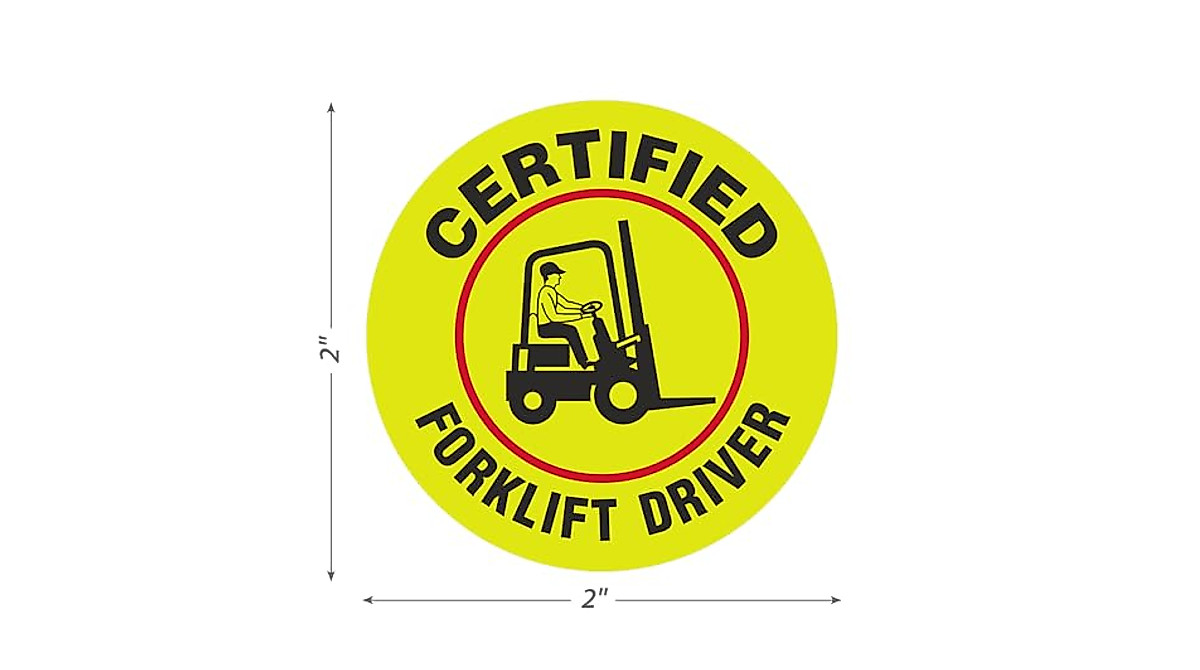 Certified Forklift Driver Hard Hat Labels - Pack of 5