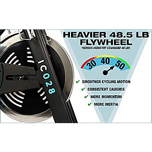 EFITMENT Pro Belt Drive Indoor Cycle Bike with 48.5 lb Flywheel, Leather Pad Resistance & LCD Monitor - IC028