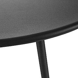 TOUCH-RICH Patio Bistro Side Table Metal Steel Coffee Snack Tea Accent End Table Small Round Indoor Outdoor Blancy Garden Black