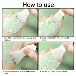 4PCS Face Mask Applicator Brushes, Philbinden Soft Silicone Face Mask Brush Portable Makeup Spatula for Cosmetic Mask, Mud, Clay Mask, Eye Mask, Body Lotion