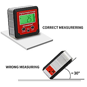MEASUREMAN Digital Level Protractor Inclinometer Magnetic Level Angle Meter with Hold Function Angle Finder Level Box Angle Measuring Tool