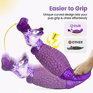 HGB Squeaky Dog Toys for Aggressive Chewers, Tough Indestructible Dog Chew Toys for Large Medium Dogs, Interactive Dog Toys to Keep Them Busy, Heavy Duty Dog Toys for Boredom, Bacon Flavor