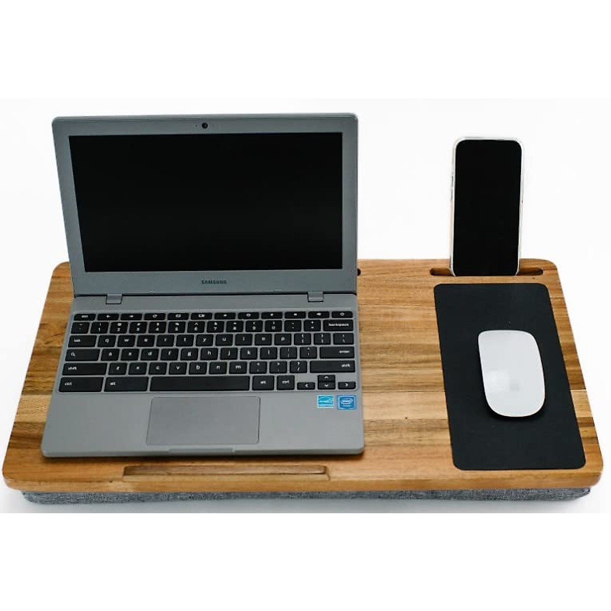 Lap Desk, Laptop Lap Desk with Cushion Made with Premium Acacia Wood. Lap Desk for Laptop Fits 14” to 17” Laptops. Bed Desk, Laptop Desk, Lapdesk for Laptop for Home Office Laptop Lap Desks Hazelteck