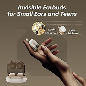 Xmenha Invisible Sleep Earbuds Wireless Smallest Tiny Small Mini Discreet Earbud Noise Cancelling Sleep Ear Buds for Sleeping Earphones Bluetooth 5.3 Comfort Hidden Headphones for Side Sleepers, Work