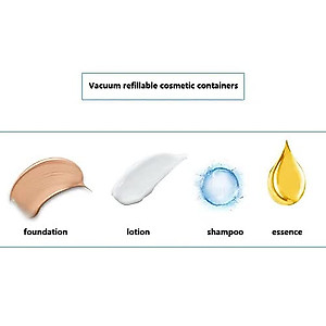 KEAIYYJ 1.7 oz Travel Pump Bottle Airless Face Wash Foundation Containers Empty Refillable Small Size Vacuum Cosmetics Dispenser Lotion Toiletries 2 Pack