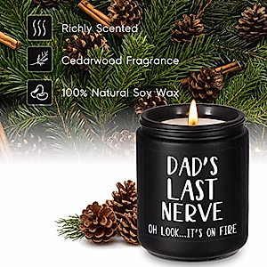 Miracu Manly Candles for Dad - Dads Last Nerve - Funny Dad Gifts, Dad Birthday Gifts from Daughter, Son - Relaxation, Fathers Day Relaxing Gifts for Dad, Father, Best Dad, Daddy - Bday Gifts for Dad