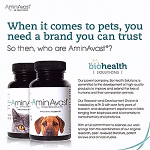 AminAvast Kidney Support Supplement for Cats and Dogs, 1000mg - Promotes Natural Kidney Function - Aids in Health and Vitality of Aging Kidneys - Easily Administered - 60 Sprinkle Capsules