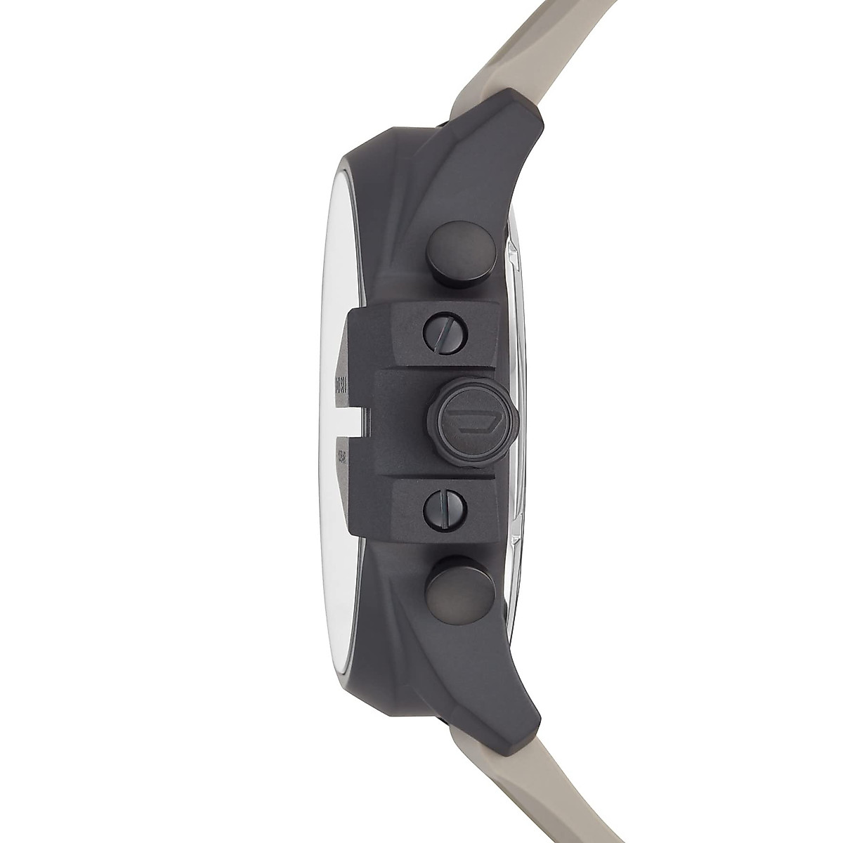 Diesel Mega Chief Stainless Steel and Silicone Chronograph Men's Watch, Color: Black, Gray (Model: DZ4496)