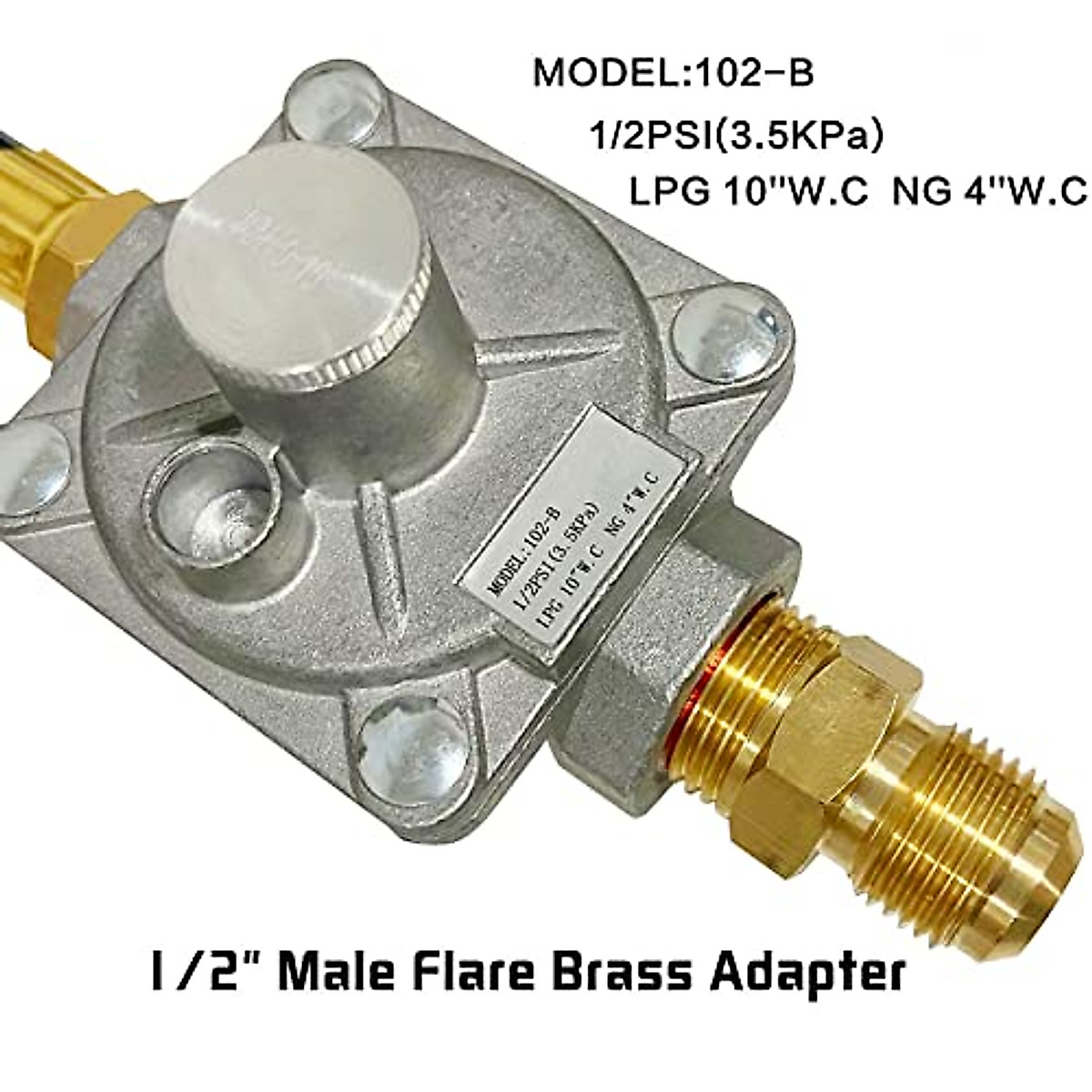 MCAMPAS 10 Feet 1/2" ID Natural Gas Quick Connect Hose and Regulator Replacement for Kitchen-Aid 710-0003 Gas Grill Conversion Kit,Convert 4-Burner Cabinet Style Gas Grill to Natural Gas