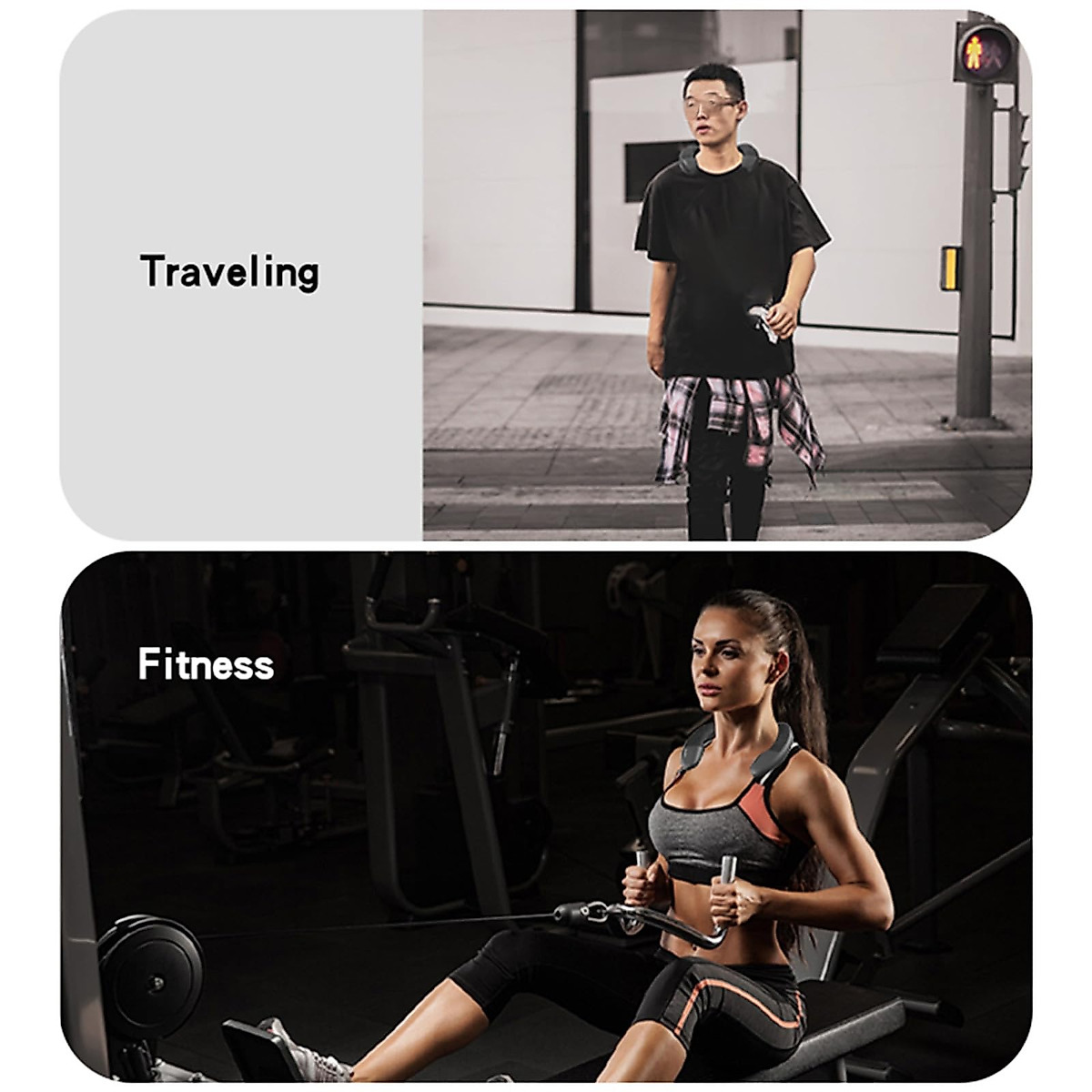 CENGNIAN Neckband Bluetooth Speaker, Neck Speaker Bluetooth Wireless, Wearable Speaker, True 3D Stereo Sound, Portable Soundwear, IPX4, for Home Sport Outdoor