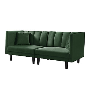 MWrouqfur 69" W Loveseat Sofa, Mid Century Modern Decor Love Seat Couches for Living Room, Button Tufted Upholstered Love Seats Furniture, Solid and Easy to Install Small Couch for Bedroom