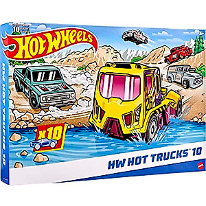 Hot Wheels 10-Pack, Set of 10 Toy Trucks in 1:64 Scale, Mix of Officially Licensed & Unlicensed (Styles May Vary) [Amazon Exclusive]