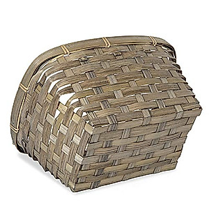 The Lucky Clover Trading Oval Bamboo Utility Basket - Grey 10in