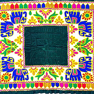 LOVENSPIRE Elephant Pooja Aasan Rug Velvet Prayer Mat Meditation Multipurpose Aasan for Ganesh Pooja Diwali Pooja Mandir and Festive Decor Diwali Decoration Housewarming Gift