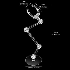 Jetec 12 Pieces Action Figure Stand Doll Stands Display Holders Action Figure Display Holder Doll Mini Display Stand Doll Support Frame Compatible with HG RG SD SHF Gundam 1/144 Toy, Transparent