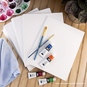 Royal & Langnickel Essentials 9x12 Triple Gessoed Canvas Panel Value Pack, for Oil and Acrylic Painting, 12 Pack