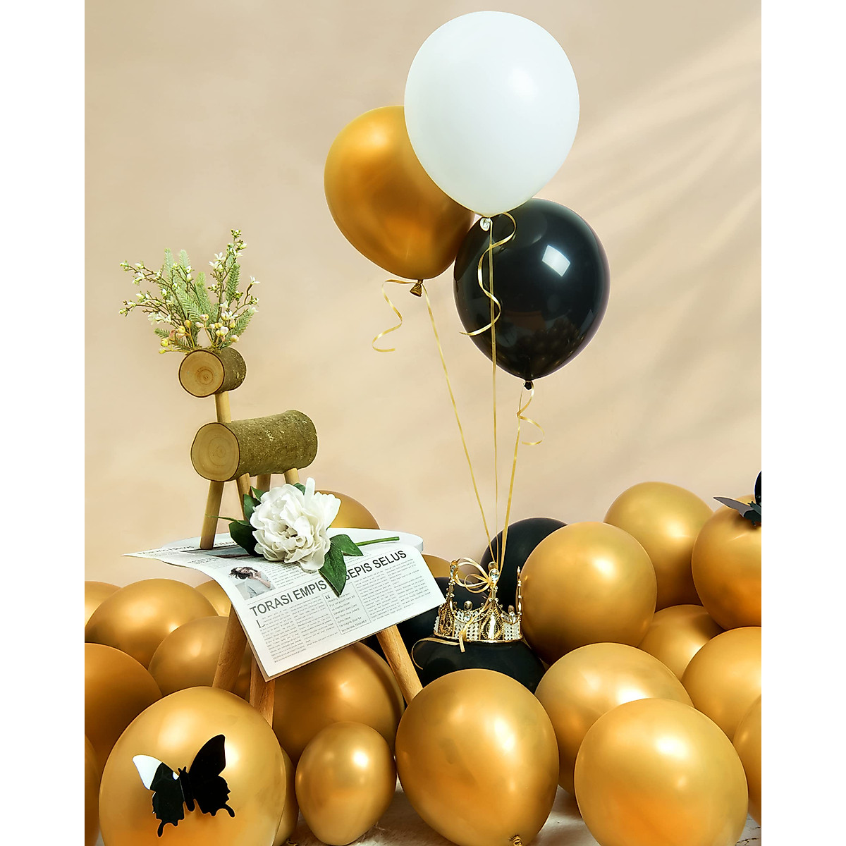 Henviro Metallic Gold Party Balloons - 100 Pcs 5/10/12/18 Inch Balloons Helium Quality Latex Balloons As Birthday Party Balloons/Graduation Balloons/Valentines Day Balloons/Baby Shower/Wedding