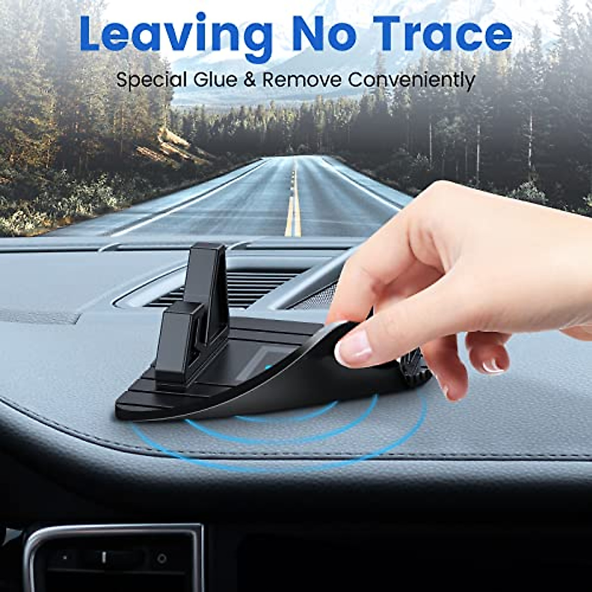 MEIDI Dashboard Phone Holder, Car Phone Holder Mount, Silicone Cell Phone Holder Mat, Non-Slip Desk Phone Holder for Car, Compatible with All Smart Phones