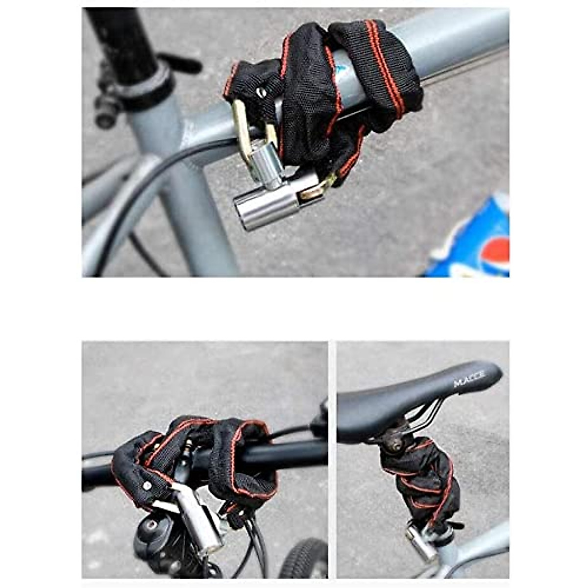 Bicycle Lock, Anti-Theft Chain Lock, Portable Lock, Bicycle Lock, Electric Car Chain Lock, Mountain Bike Lock,Thickened Chain(Size:85cm)