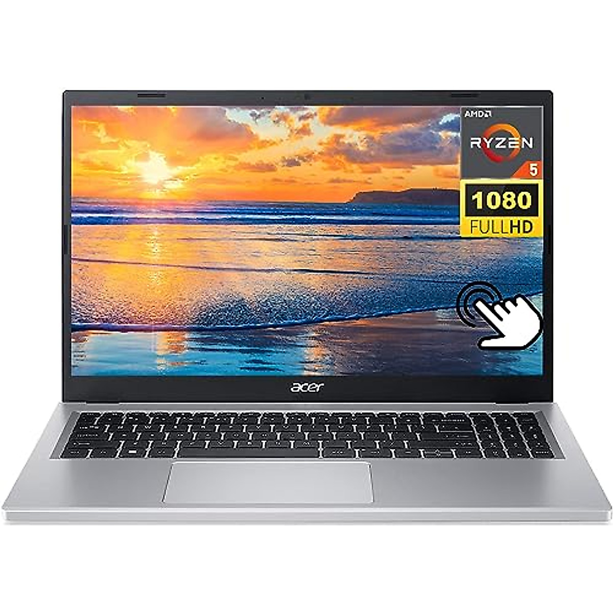 acer 2023 Newest Aspire 3 Touchscreen Laptop, 15.6" FHD IPS Display, AMD Ryzen 5 7520U, 16GB LPDDR5 RAM, 512GB PCIe SSD, AMD Radeon Graphics, WiFi 6, Backlit KB, Windows 11 Home, Bundle with JAWFOAL