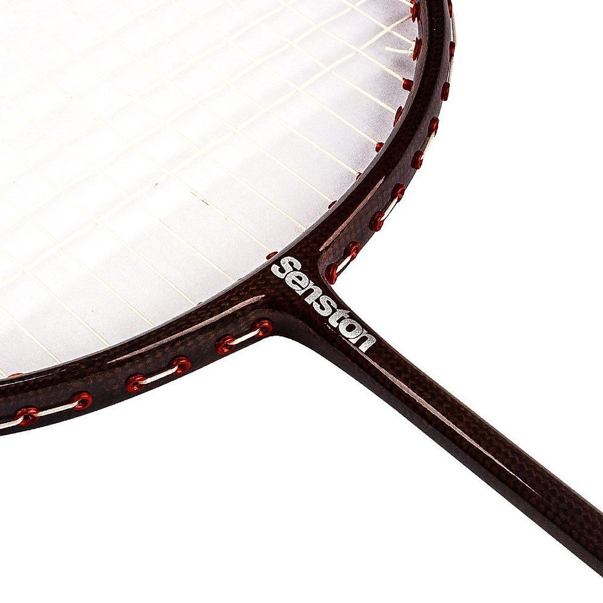 Senston Professional Woven Badminton Racket 100% Full Carbon-Fiber High-Grade Badminton Racquet Including Grip Racket Cover Red Color