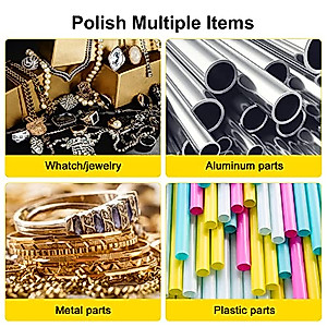 Woodskil Bench Buffer Polisher 4.8A 8-Inch Polishing Machine 3600rpm with 2 pcs-Fiber Wheels for Buffing Metal, Jewelry, Wood, Jade, and Plastic Parts