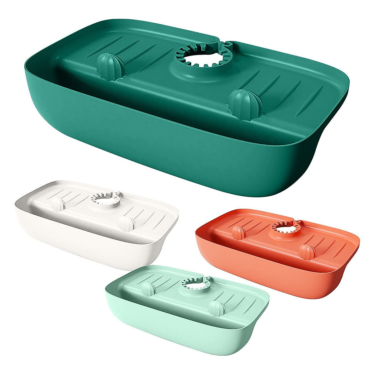 POROPL Kitchen Faucet Splash-Proof Draining Rack - Sink Water Collection Pad Non-Slip Countertop Pad, Kitchen Rag Sponge Wipe Draining Storage Rack Kitchen Bathroom Gadgets (White)