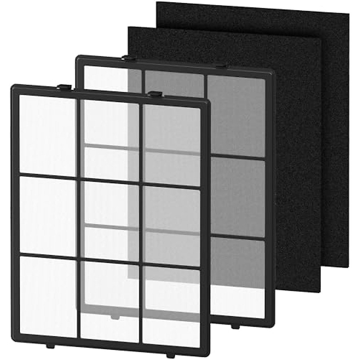 VALZONE Washable Pre-Filter Set for Winix Air-Purifier PlasmaWave C535 5300-2 6300-2, 2 Washable Fine Mesh Pre-Filters and 2 Activated Carbon Filters