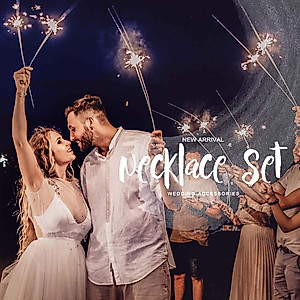 Yikisdy Wedding Necklace Set Silver Crystal Bride Jewelry, Rhinestone Choker, Bridal Accessories for Women and Girls ( Pack of 3, 2 earrings and 1 necklace)