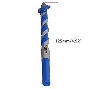 Auniwaig Forstner Drill Bits, 16mm Dia Wood Hole Saw, Auger Opener Cemented Carbide, 125mm Length Woodworking Hinge Hole Drilling Boring Bit Cutter, Hex Shank, Blue, 1 Pcs