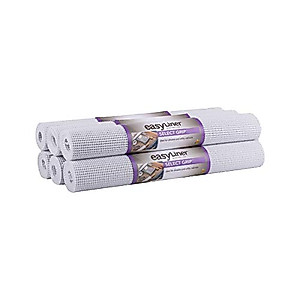 EasyLiner Select Grip Shelf Liner for Drawers & Cabinets - Easy to Install & Cut to Fit - Non Slip Non Adhesive Grip Shelf Liner Kitchen, Bathroom, Pantry - 20in. x 6ft.- 6 Roll Project Pack - White