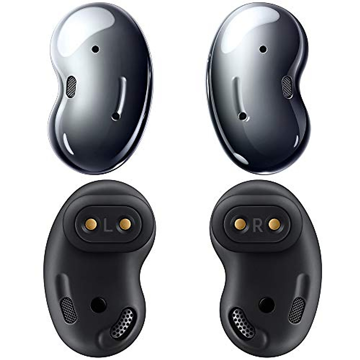 Samsung Galaxy Buds Live ANC TWS Open Type Wireless Bluetooth 5.0 Earbuds for iOS & Android, 12mm Drivers, International Model - SM-R180 (Buds + Fast Wireless Charging Pad Bundle, Mystic Black)