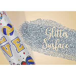 Onebttl Volleyball Gifts for Teen Girls & Team, Stainless Steel Kids Volleyball Tumbler, Double Wall Vacuum Insulated Bottle with Lid & Straw 20oz - Glitter