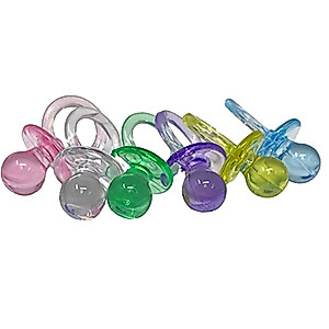 Bonka Bird Toys 2208 (Pk30) 1" Colored Acrylic Pacifiers, Parrot Foot Talon Craft Cage Toy, Conure, Pionus, Quakers and Similar Birds