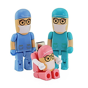 Usbkingdom 32GB USB 2.0 Flash Drive Blue Robot Doctor Surgeon Nurse Shape Pen Drive Thumb Drive Memory Stick Pendrive Jump Drive Flash Disk