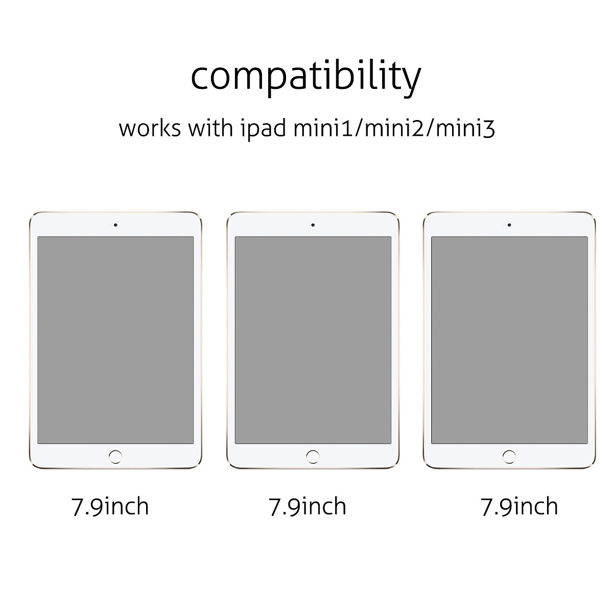 Ailun Screen Protector for iPad Mini 1 2 3 Tempered Glass 9H Hardness 2Pack Compatible with Apple iPad Mini 1 2 3 Ultra Clear 2.5D Edge Anti Scratch Case Friendly