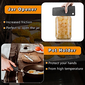 Dandat 24 Pcs Silicone Trivets for Hot Dishes Non Slip Hot Pads for Kitchen Multipurpose Pot Holders for Kitchen Easy to Wash Heat Resistant Mat for Countertops Table, Gray and Black, Square and Round