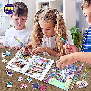 Unicorn Journal Kit for Girls 6-12, FunKidz Scrapbook Set for Teens Diary Kit for Girl Activities Creative Gifts