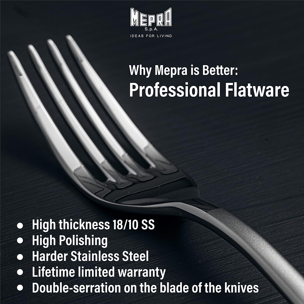 MEPRA 109122151 Linea Gold 151-Piece Durable 18/10 Stainless Steel European Style Flatware Cutlery Set for Fine Dining, Dishwasher Safe, Service for 12