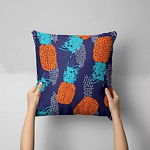 iiRov Summer Design Ink-Fuzed Decorative Throw Pillow - Retro Summer Pineapple v4