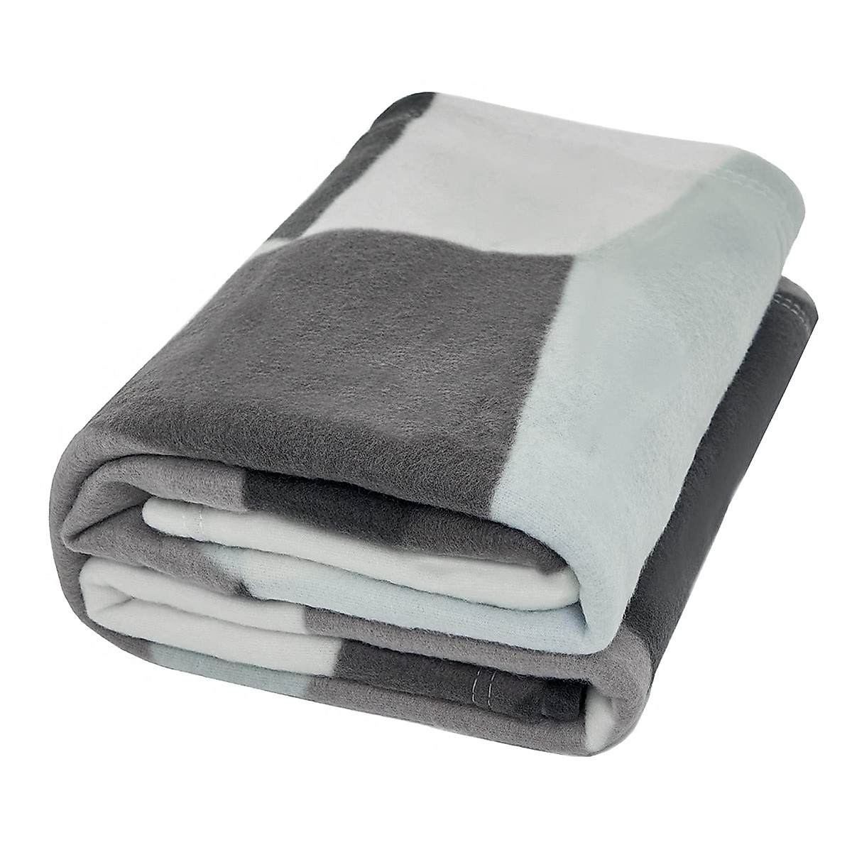 Dreamscene Fleece Throw Blanket Soft Cozy Plush Warm Polar Fleece Microfiber Geometric Shapes for Kids Couch Sofa Bed Sofa Travel Camping Outdoors, Charcoal Black White Grey - 50" x 60"